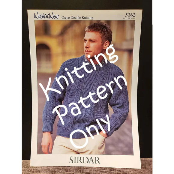 Sirdar | Art | New Sirdar 5362 Wash N Wear Crepe Double Knitting Mens ...